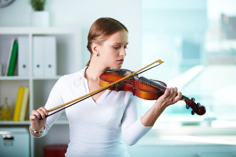 Pretty violinist stock image. Image of inspiration, healthy - 22926691