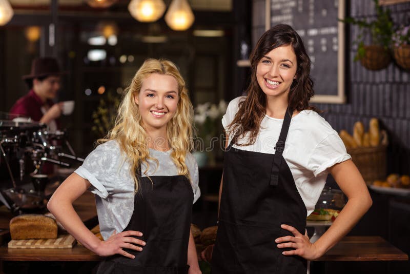 Pretty Waitresses Working with a Smile Stock Photo - Image of waitress ...