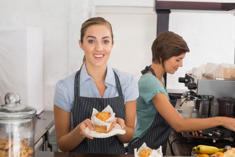 Pretty Waitresses Working with a Smile Stock Photo - Image of worker ...