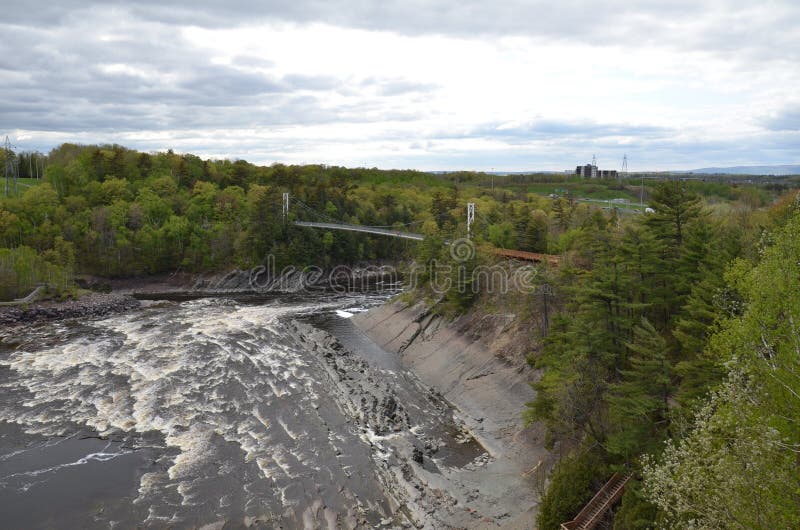 Pretty Waterfall in Canada with Rocks and Trees and Rocks Stock Photo ...