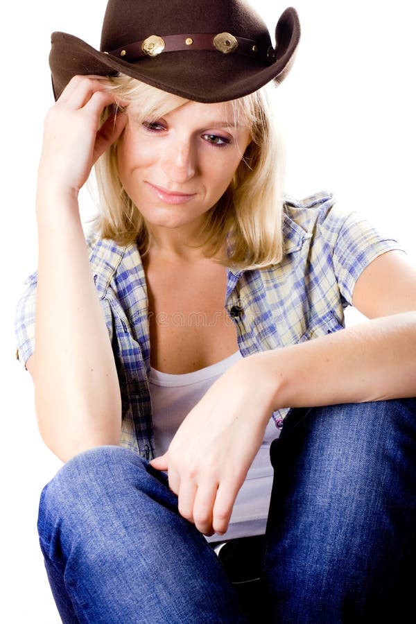 Pretty Western Woman stock photo. Image of wood, portrait - 16072598