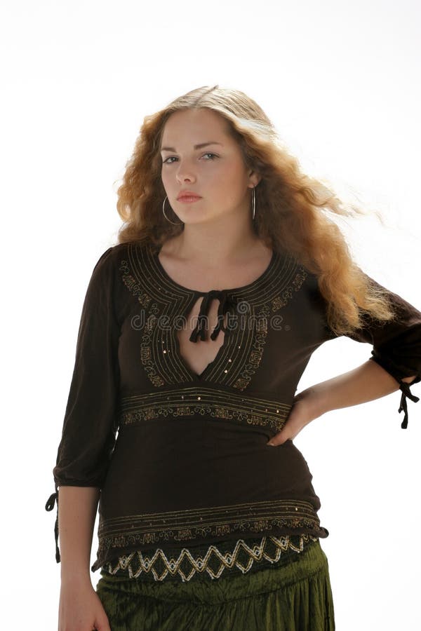 Pretty on the wind stock image. Image of lady, isolated - 1509167