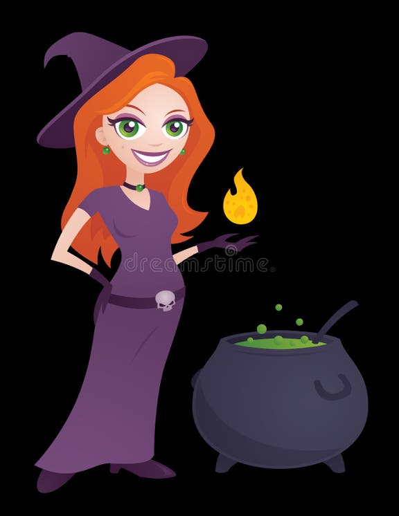 Pretty Witch stock vector. Illustration of witch, cute - 18276651