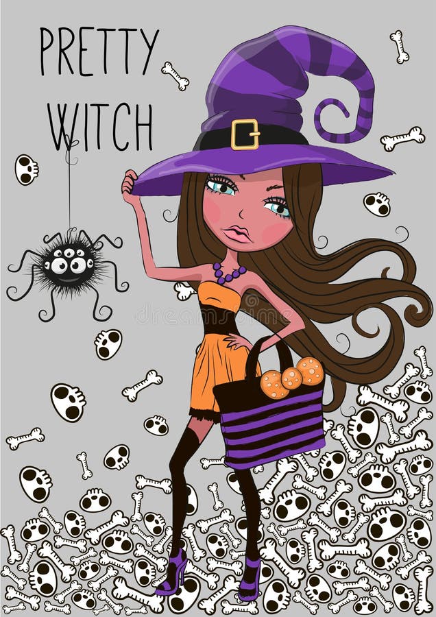 Pretty Witch stock vector. Illustration of heels, season - 60072023