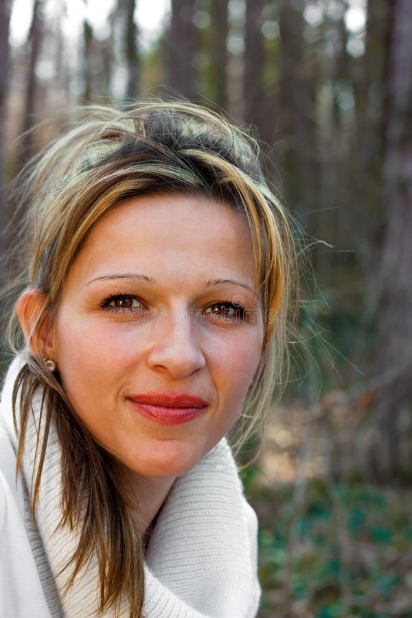 Portrait of a Beautiful 40 Year Old Woman Smiling Stock Image - Image ...