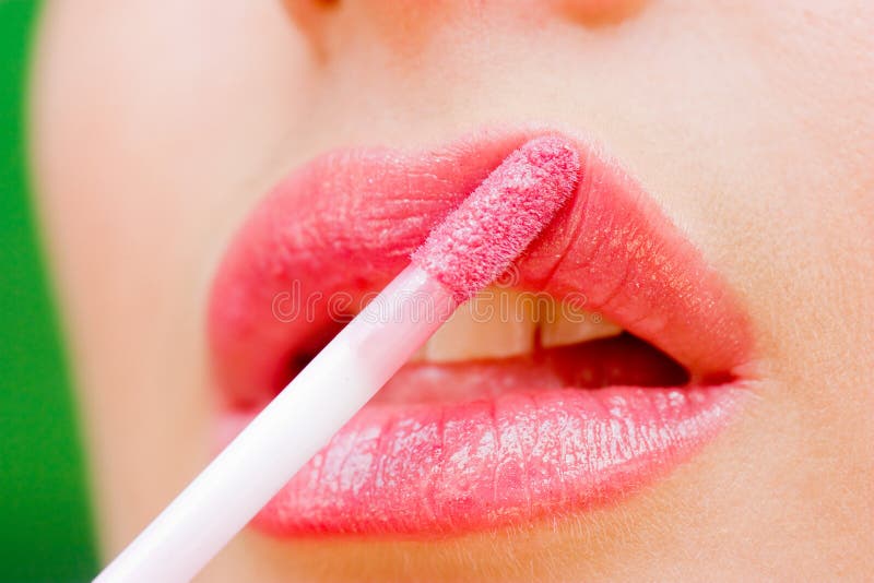 Applying The Lips Gloss Stock Image Image Of Drop Sensuality 6382689