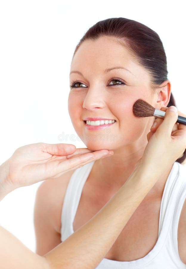 Pretty Woman Being Made Up by a Professional Stock Photo - Image of ...