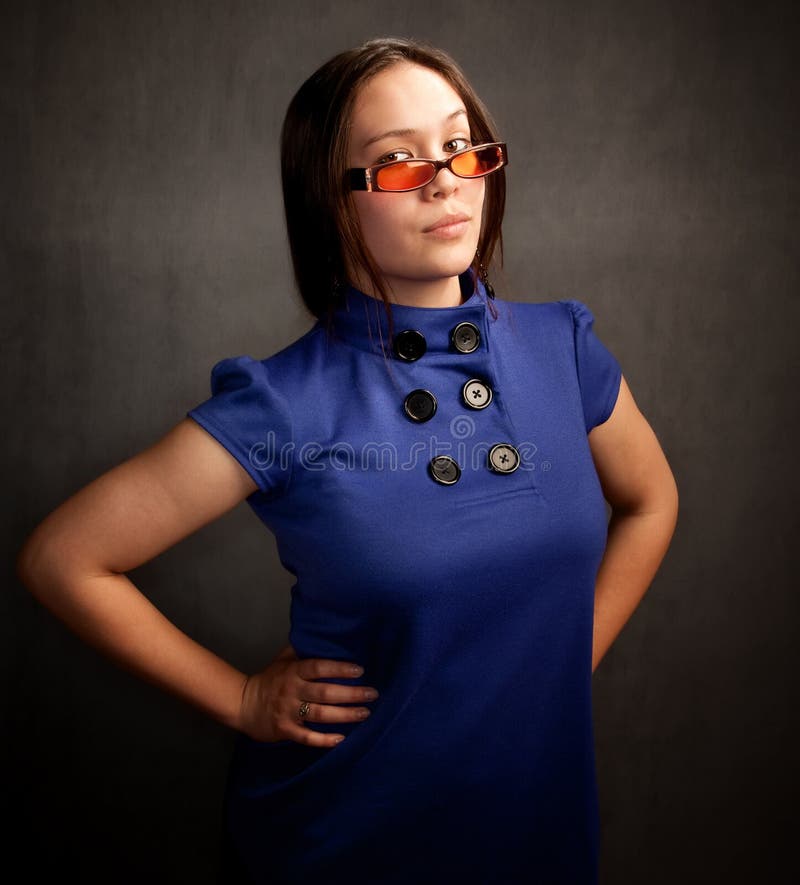 Pretty Woman in Blue Dress stock photo. Image of blue - 13496354