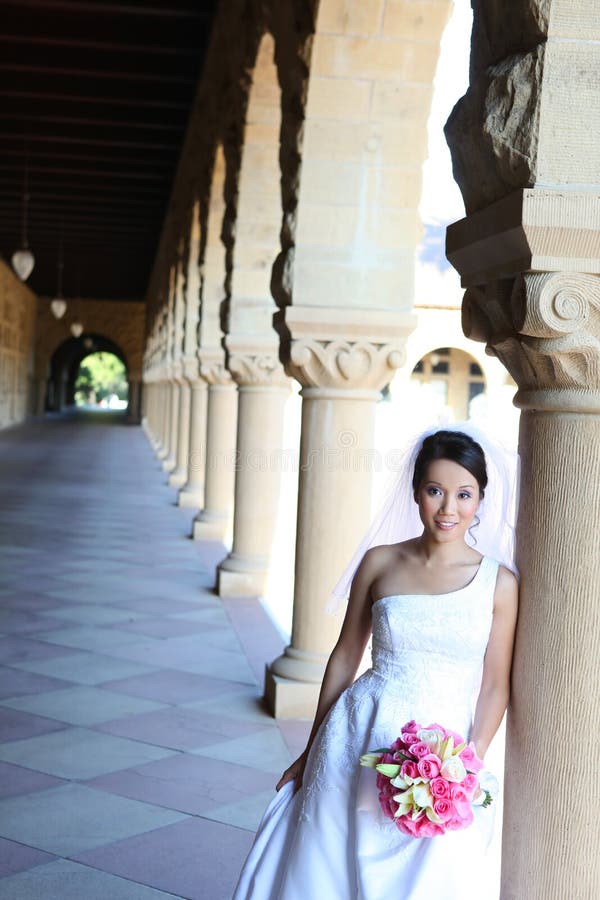 Pretty Woman Bride at Church Stock Image - Image of fashion, beauty ...