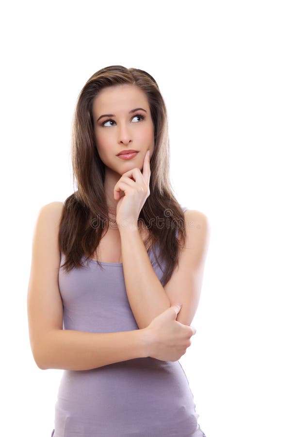 Pretty Woman Deep in Thought Stock Photo - Image of copyspace ... Pretty Woman Deep in Thought Stock Photo - Image of copyspace ...