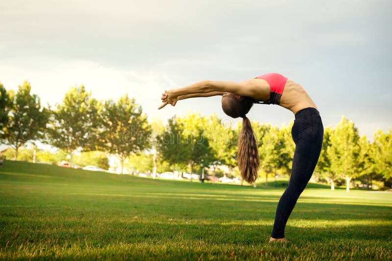 Pretty Woman Doing Yoga Exercises Stock Photo - Image of copy, health ...