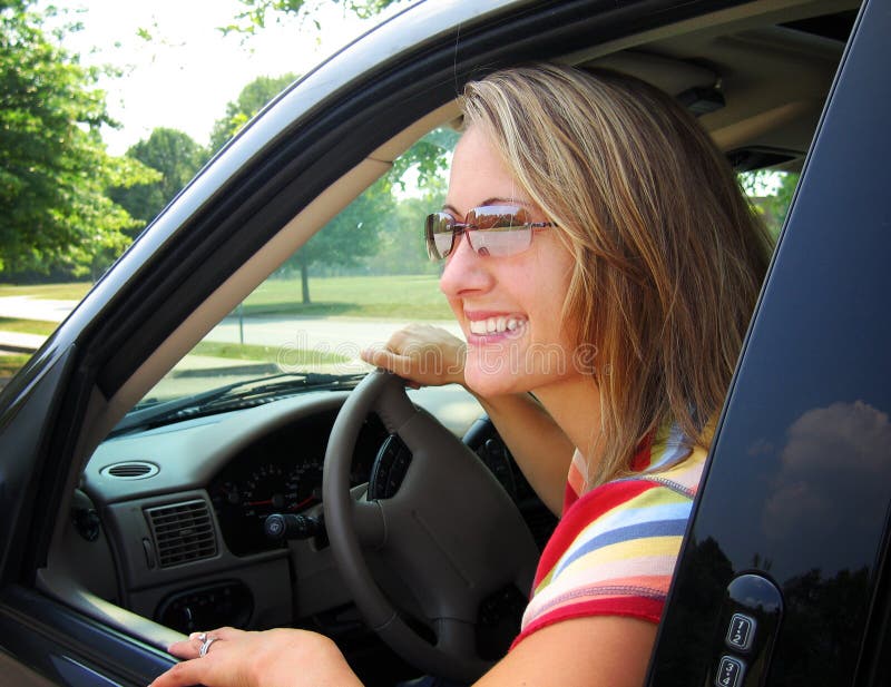 Pretty Woman Driver stock photo. Image of truck, speed - 1014040