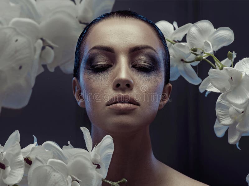 Pretty Woman with a Fancy Makeup Stock Image - Image of erotic ...