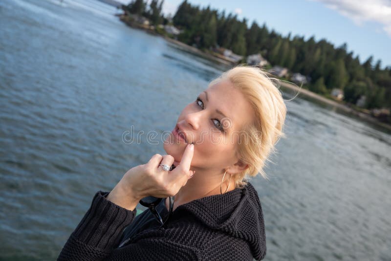 Pretty woman flipping stock image. Image of beautiful - 260661003