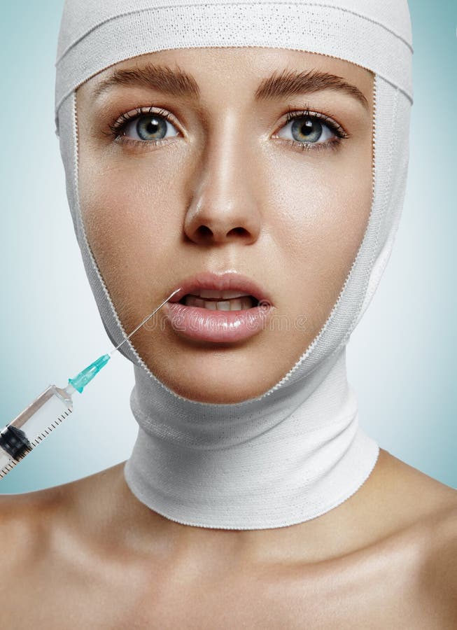 Pretty Woman Getting Silicon Injection in Her Lips Stock Photo - Image ...
