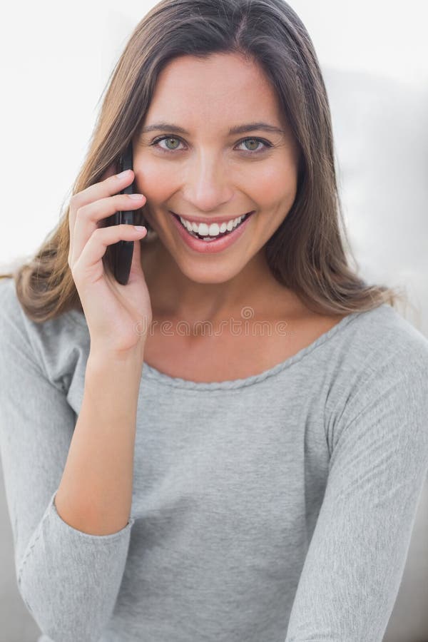 Woman Laughing While She Is On The Phone Stock Image Image Of