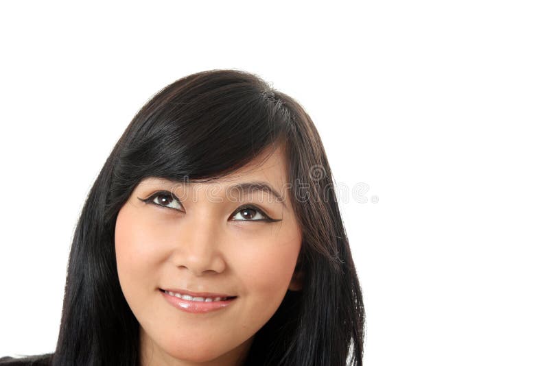 Pretty Woman Look at Copy Space Stock Image - Image of shot, look: 12026677