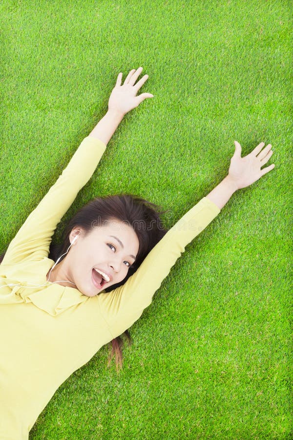 Pretty Woman Lying and Relaxing Stock Photo - Image of model, beautiful ...