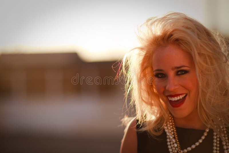 Pretty Woman Model in Urban Environment Stock Image - Image of hair ...