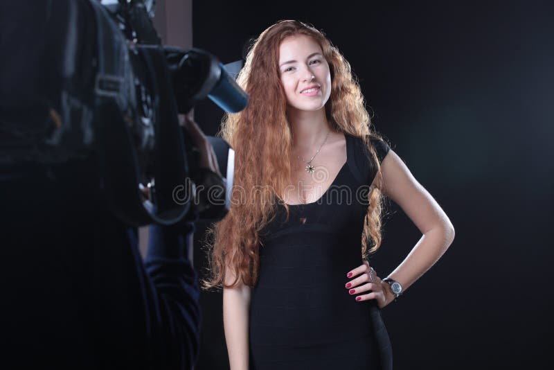 Pretty woman modeling stock image. Image of happiness - 52642101