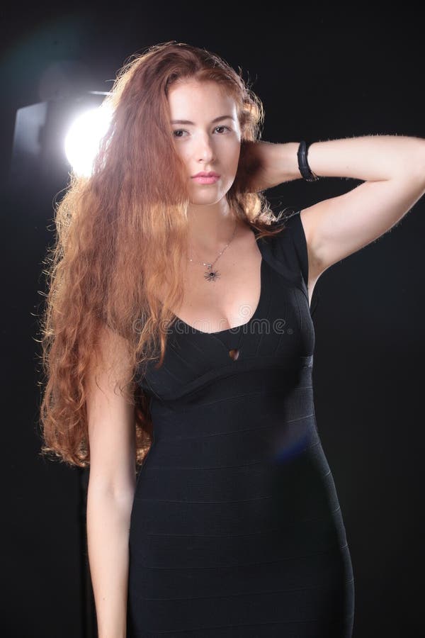 Pretty woman modeling stock image. Image of longhaired - 52642207