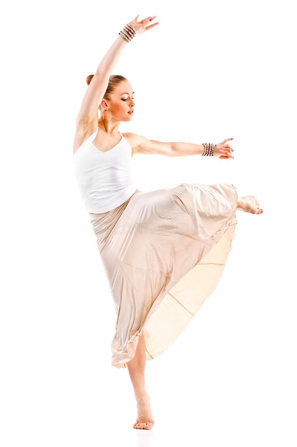 Pretty Young Ballerina Sitting on the Chair. Rear View Stock Photo ...