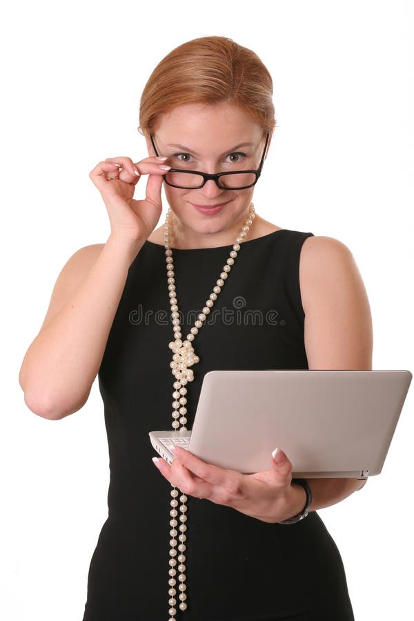 Pretty woman with notebook stock photo. Image of business - 8865004