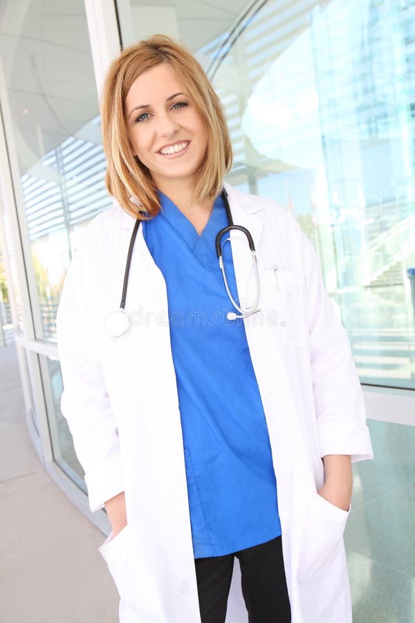 Pretty Woman Nurse at Hospital Stock Image - Image of health, beautiful ...