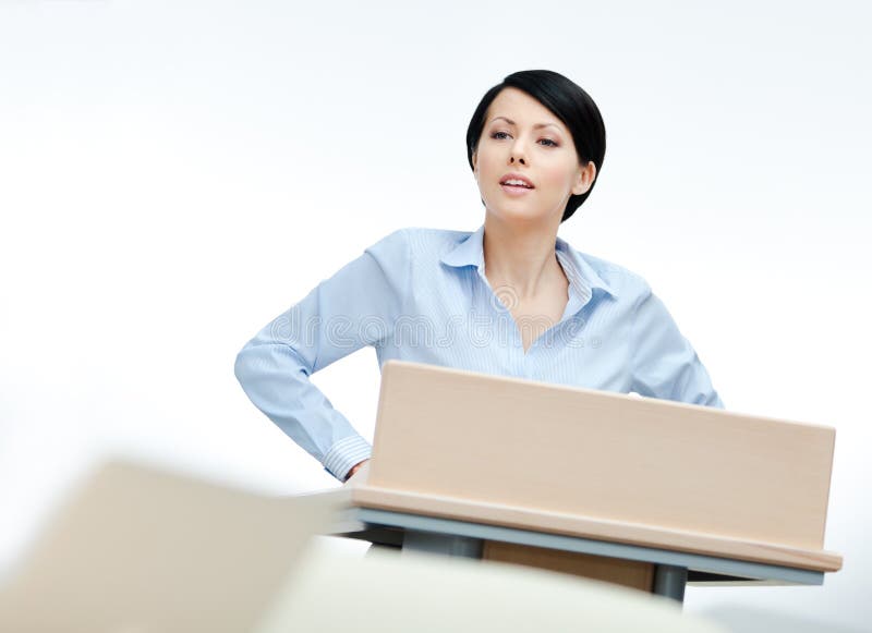 Female Orator at the Podium Stock Photo - Image of cute, color: 27253394