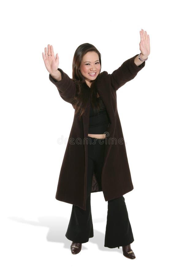 Pretty Woman with Raised Arms Stock Photo - Image of full, ethnic: 2374542