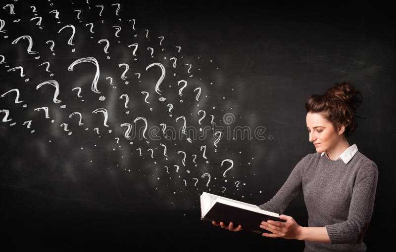 Open Book and a Question Mark Stock Illustration - Illustration of open ...