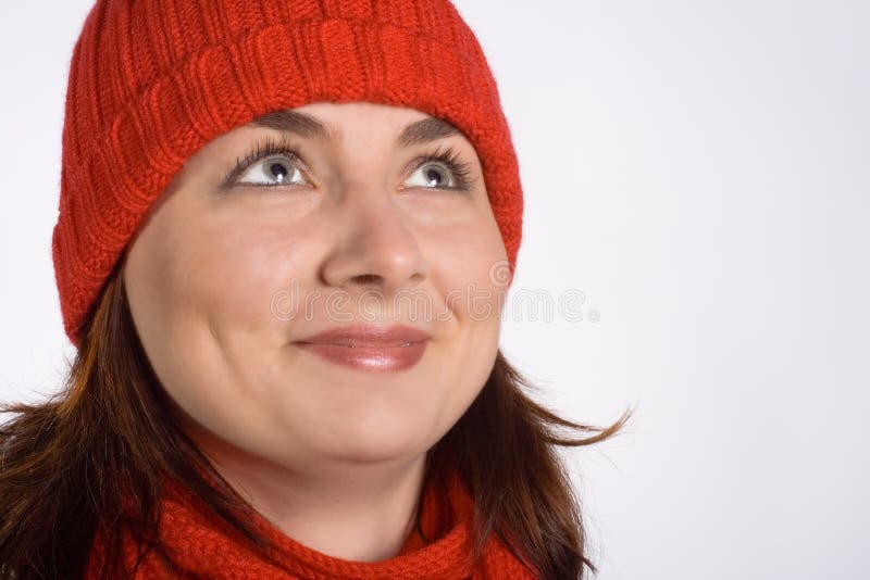 Pretty Woman with Red Cap stock photo. Image of attractive - 1799700