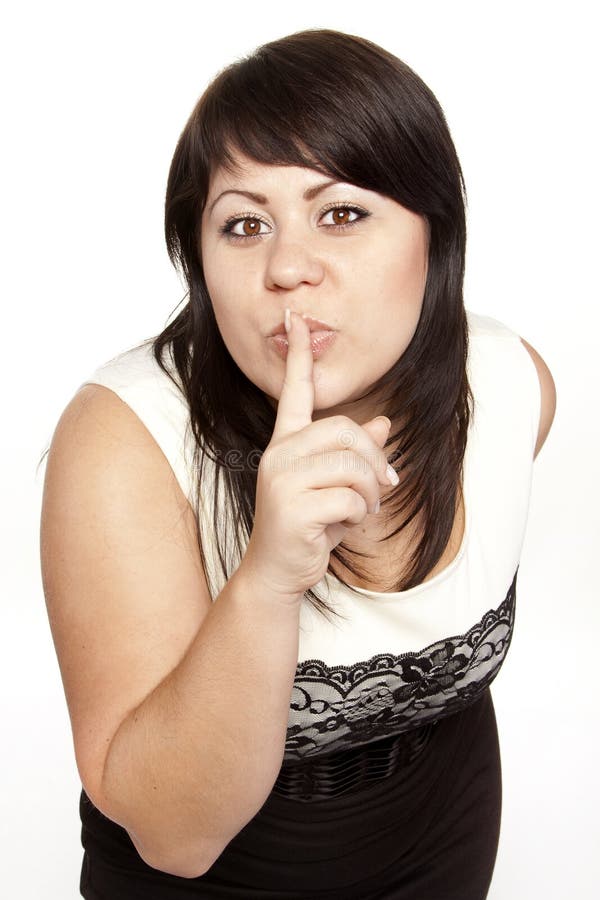 Pretty woman saying shh stock photo. Image of gesture - 22554740