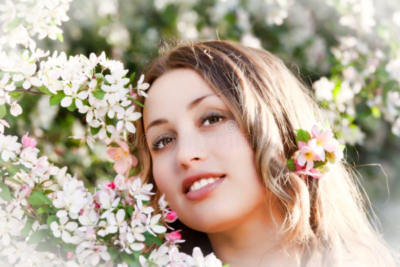 Sensual Portrait of a Spring Woman Stock Image - Image of dreaming ...