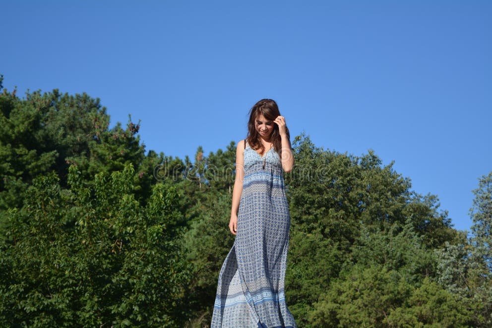 Woman in a park stock image. Image of introspective, boho - 44464717