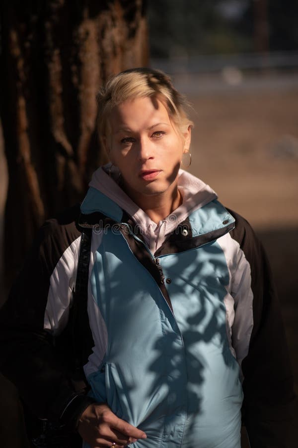 Pretty Blond Under Tree Shadows Stock Photo - Image of girl, human ...