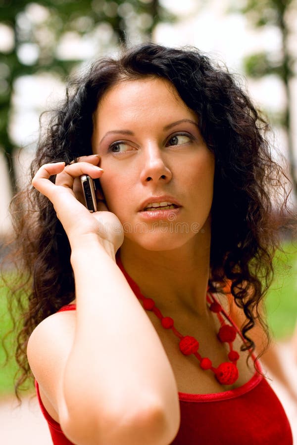 Pretty Woman Using Mobile Phone Stock Photo - Image of individual, girl ...