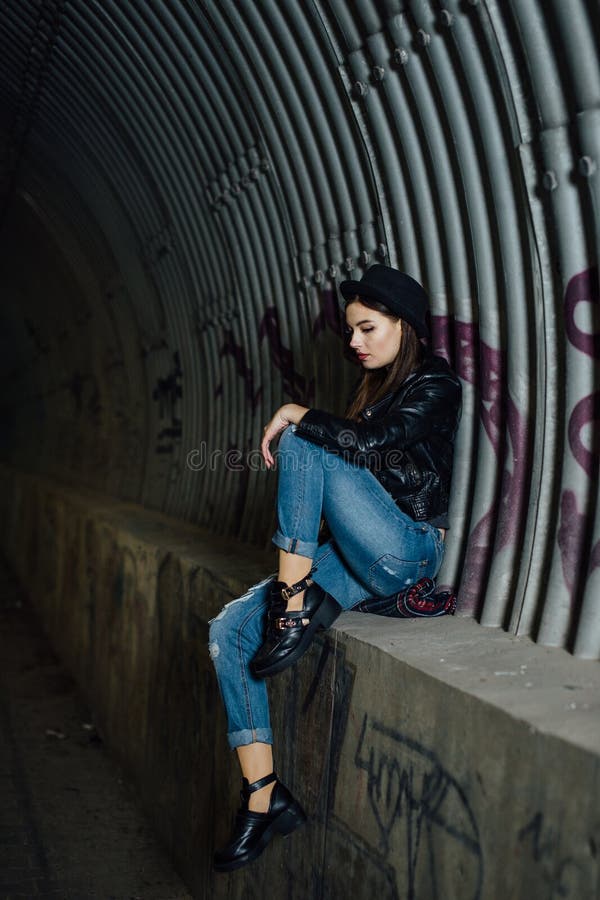Pretty Woman Walking on the Street Stock Image - Image of expression ...