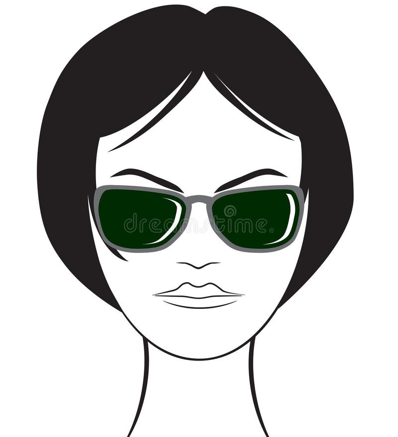 Pretty Cartoon Woman Wearing Shades Stock Vector - Illustration of ...