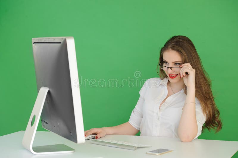 Pretty woman working stock photo. Image of pretty, attractive - 52558856