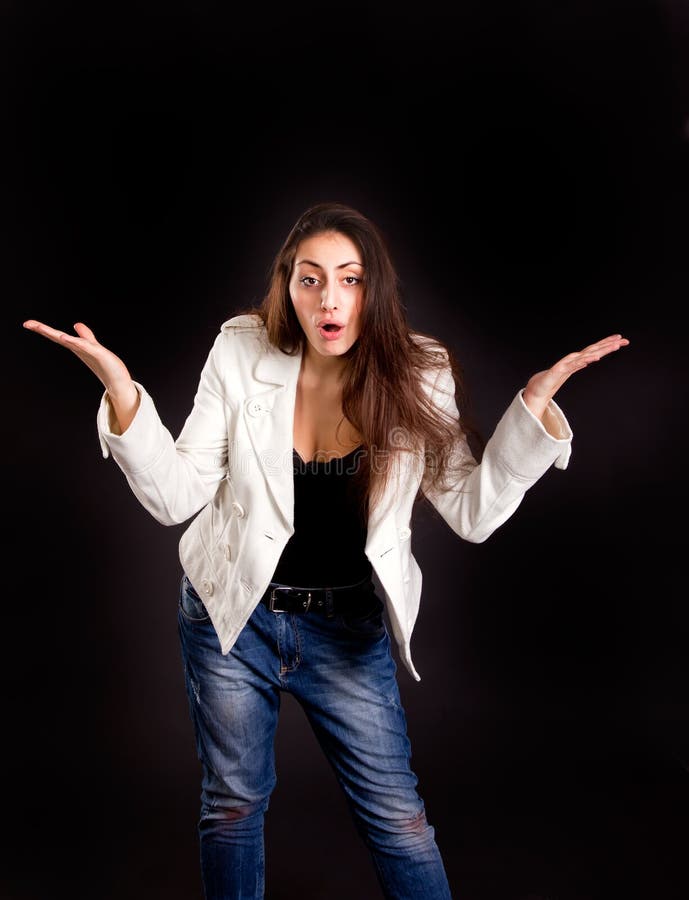 Pretty Young Angry Girl with Face Expression Stock Photo - Image of ...