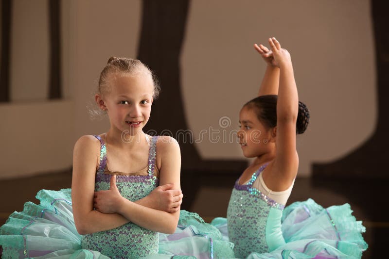 Cute Ballerinas Rehearsing stock photo. Image of latina - 25437320