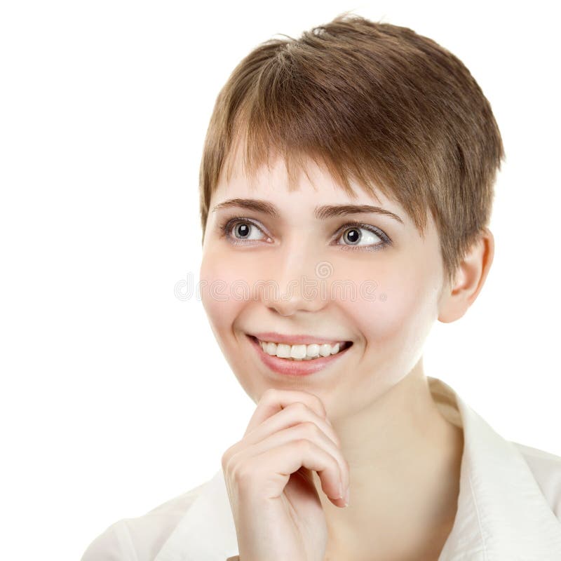 Pretty Young Business Woman Smiling Stock Photo - Image of ...