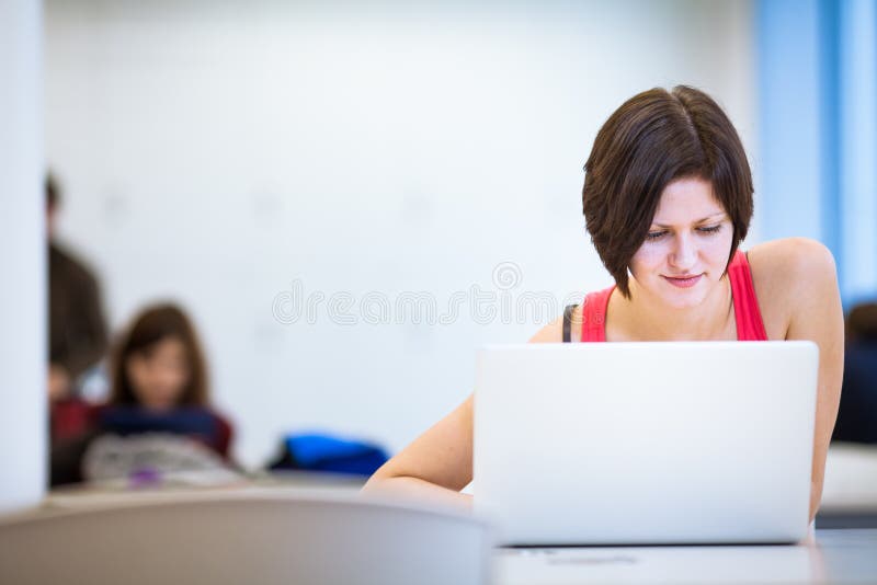 Hispanic College Student with Laptop Stock Photo - Image of computer ...