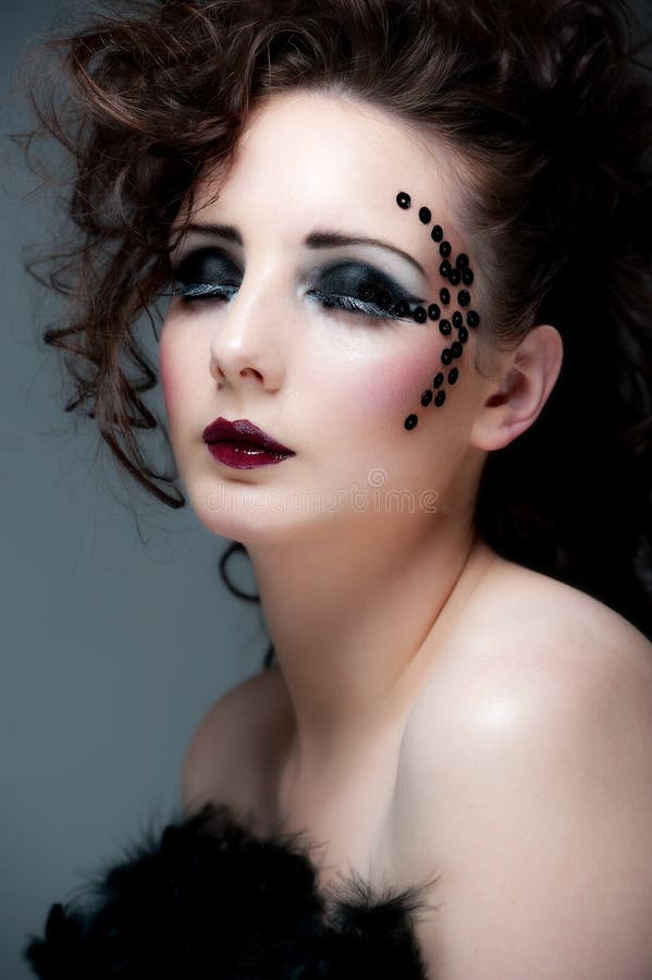Pretty Young Female with Beautiful Makeup Stock Photo - Image of ...