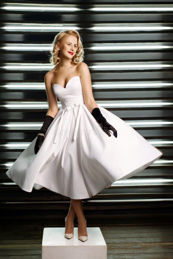 Beautiful Girl Dressed at Pin-up Style Stock Photo - Image of model ...