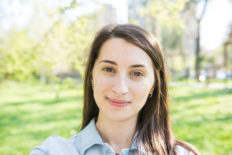 Pretty Young Girl Self Taking Portrait Stock Image - Image of female ...