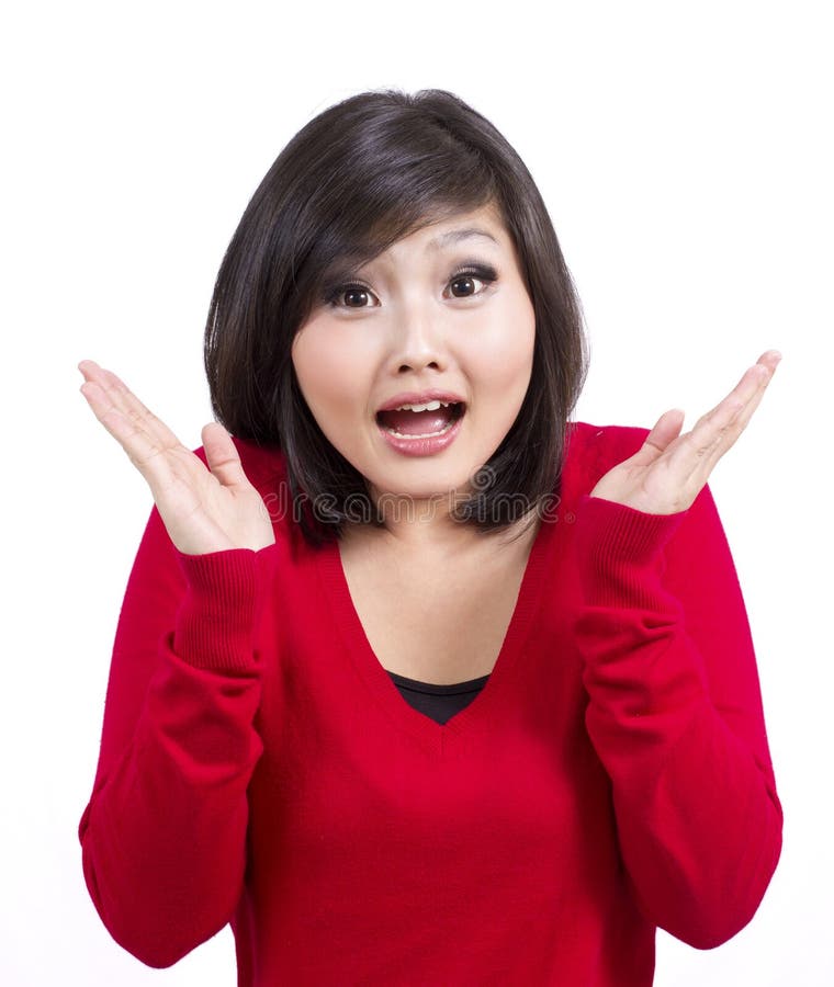 Pretty Young Girl Surprised Stock Image - Image of asia, fashion: 23738407
