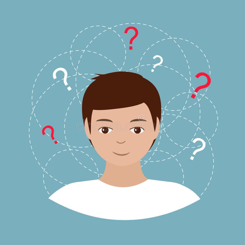 Head Question Marks Around Stock Illustrations – 43 Head Question Marks ...