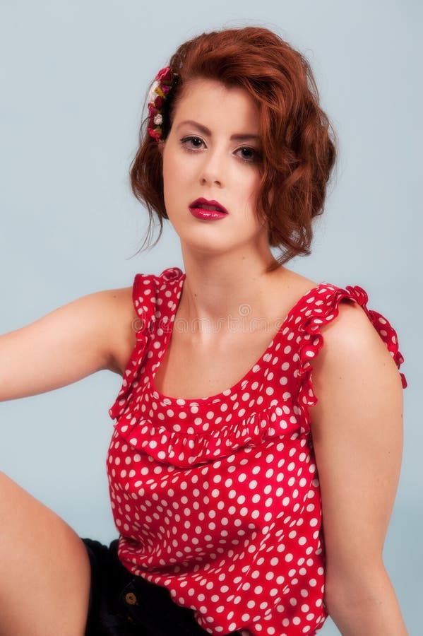 Pretty Young Retro Styled Female Stock Image - Image of beautiful ...